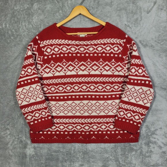 Eddie Bauer | Sweaters | Vintage Eddie Bauer Sweater Mens 2xl Red Fair ...